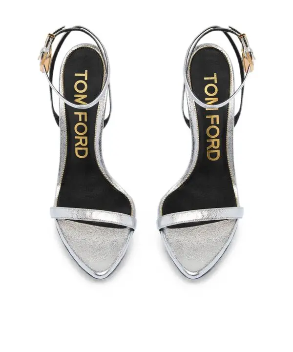 TOM FORD Padlock-detail Metallic Sandals