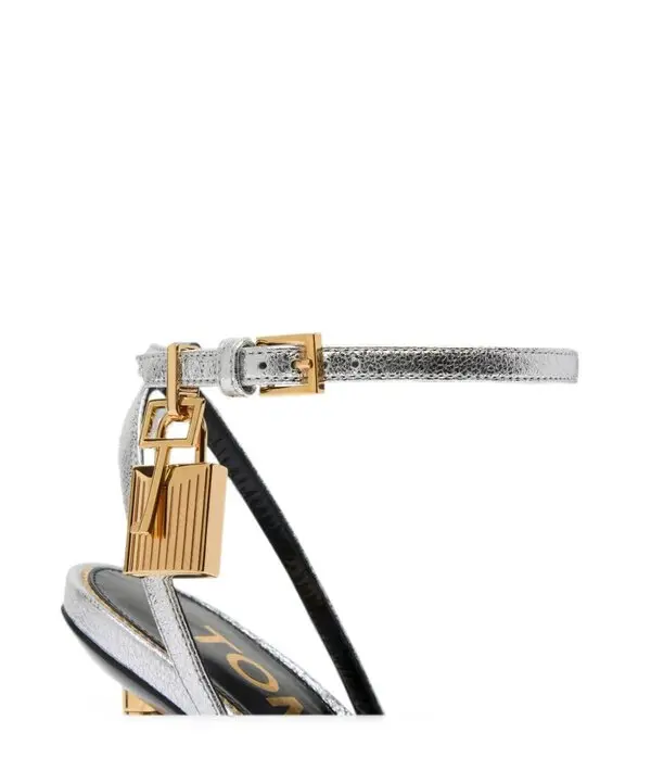 TOM FORD Padlock-detail Metallic Sandals