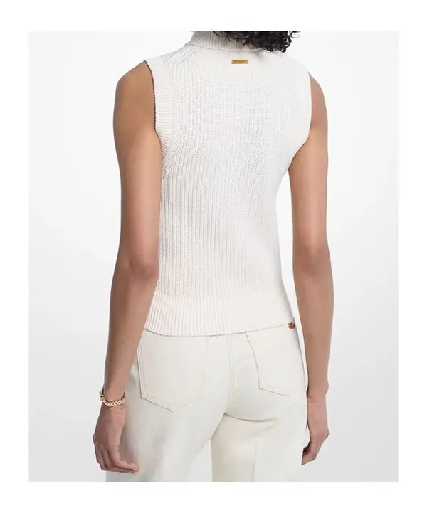 Michael Kors Sleeveless Wool Blend Turtleneck Top