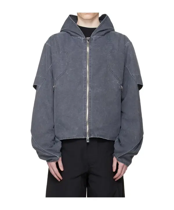 HELIOT EMIL Crinis Hooded Casual Jacket - Gray