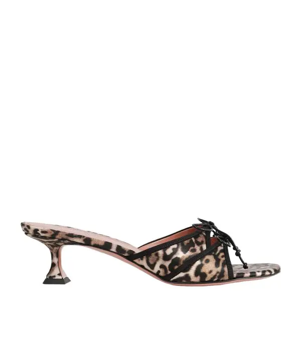 Amina Muaddi Animal Print Sandals - Black