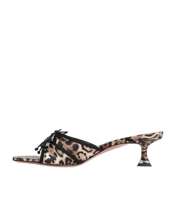Amina Muaddi Animal Print Sandals