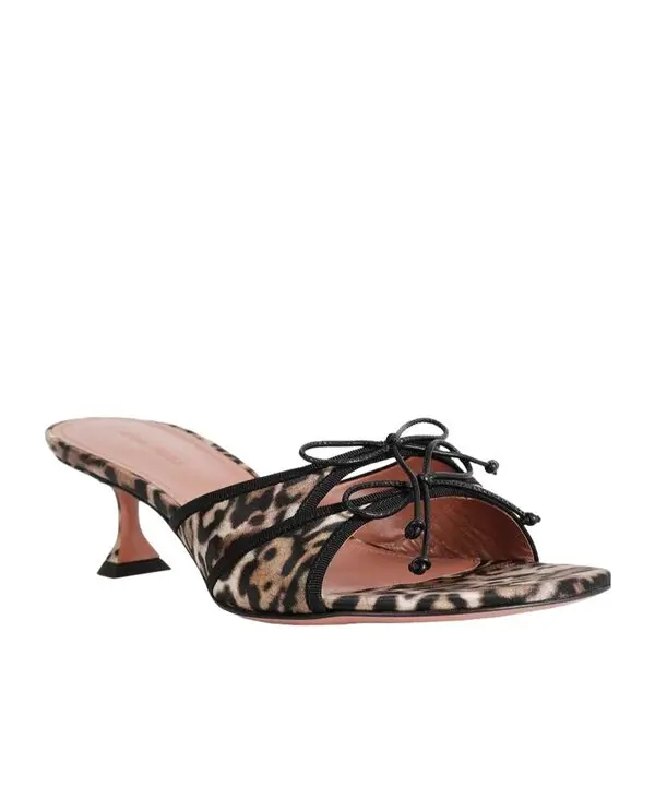 Amina Muaddi Animal Print Sandals