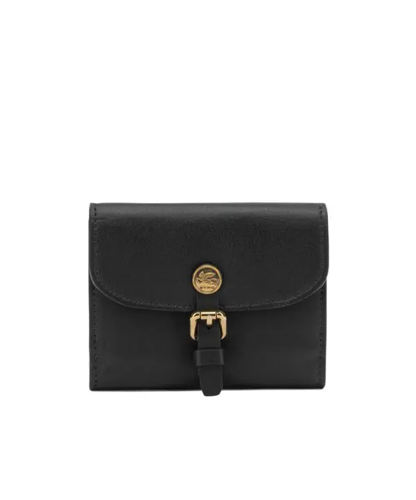 Etro Pony Buckle Compact Wallet - Black