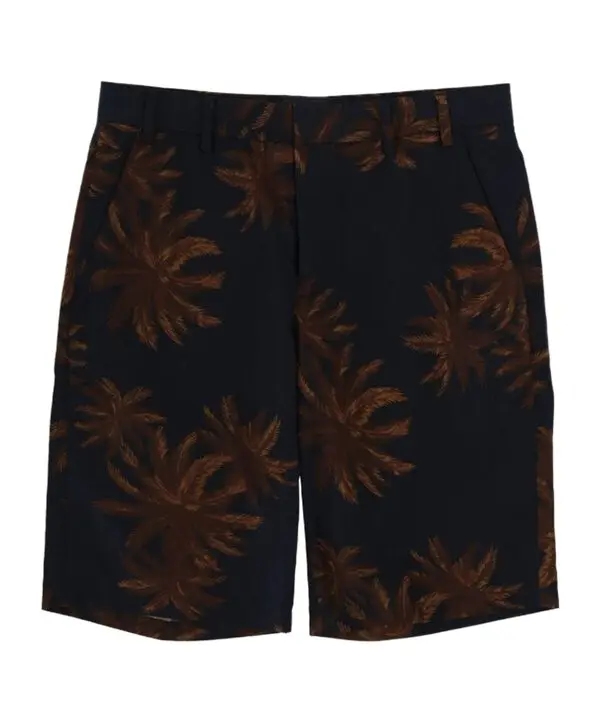 Vince Palm Print Bermuda Shorts - Black