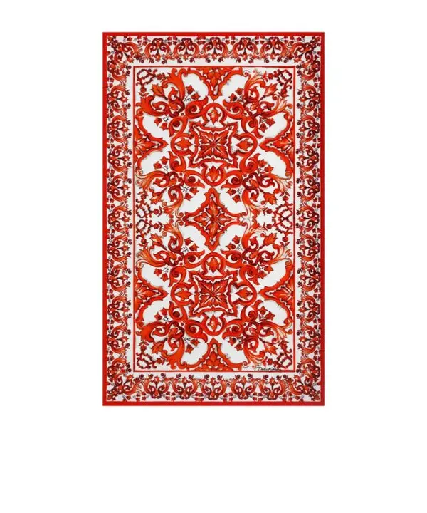 Dolce & Gabbana Majolica-print Terry Beach Towel - Red