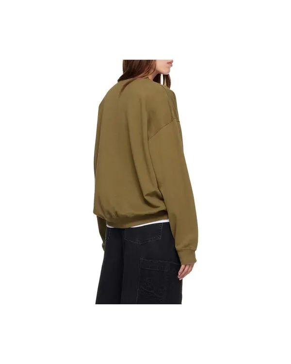 GANNI Crewneck Tiger Print Sweatshirt - Green