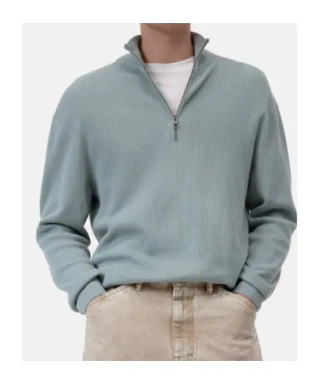 Closed Half-zip Cotton-blend Jumper