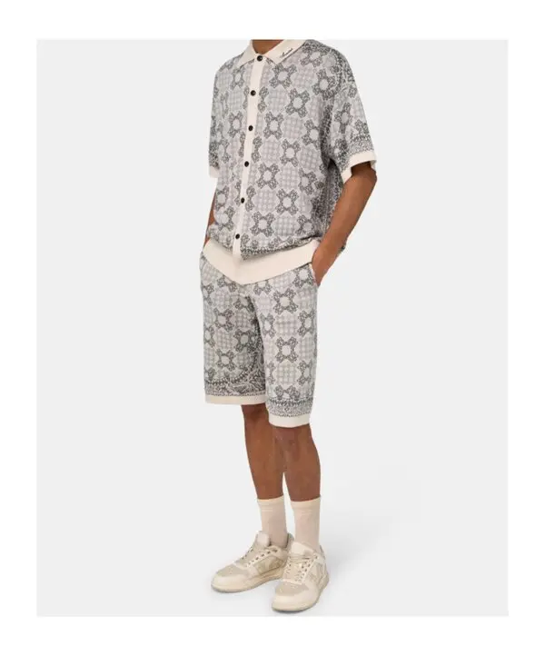 Amiri Ma Quad Check Mesh Knit Shorts