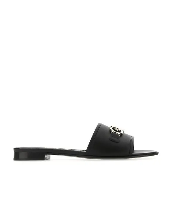 FERRAGAMO Logo Sandals - Black