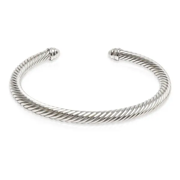 David Yurman Sterling Silver Pearl And Diamond Cable Classic Bracelet