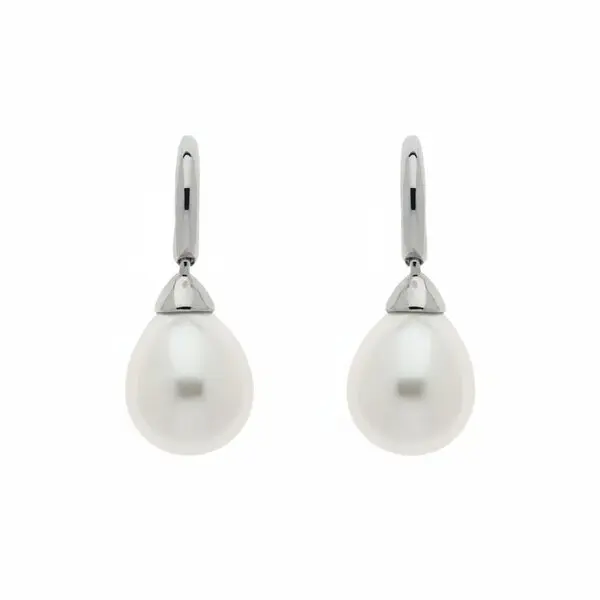 EMMA HOLLAND JEWELLERY Platinum Teardrop Faux Pearl Drop Earrings - Silver