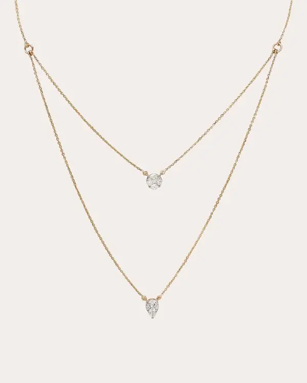 RITIQUE Diamond Illusion Duo Chain Pendant Necklace