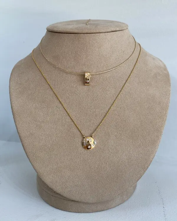 RITIQUE Diamond Disc Mini Mélange Pendant Necklace