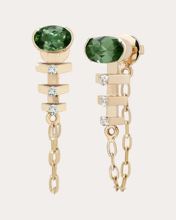 RITIQUE Tourmaline Mini Tricone Loop Earrings