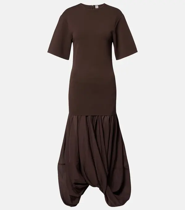 TOTEME Cocoon Jersey Midi Dress - Black
