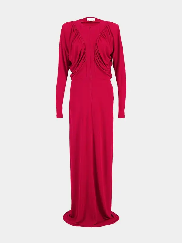 Stella McCartney Draped Crepe Jersey Gown - Red