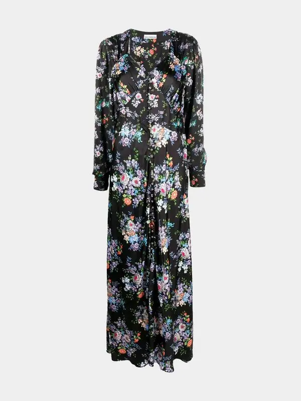 Rabanne Maxi Long-sleeved Dress - Black