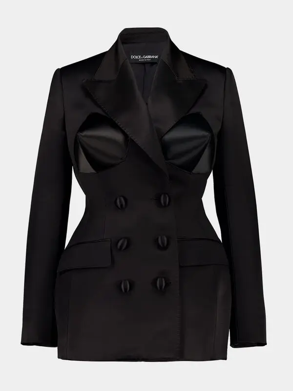 Dolce & Gabbana Duchess Jacket With Conical Cups - Black