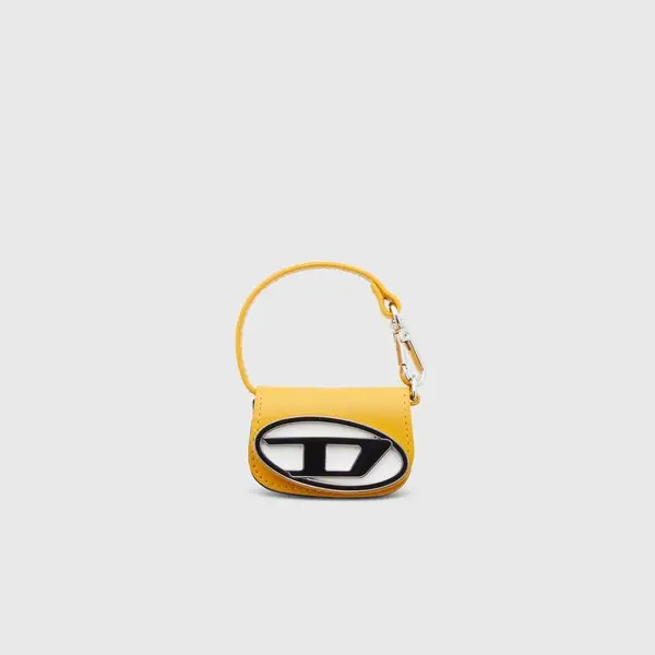 DIESEL® Leather Bag Charm With Oval D Logo - Yellow