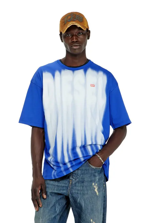 DIESEL® Cotton T-shirt With Bold Logo Print - Multicolor