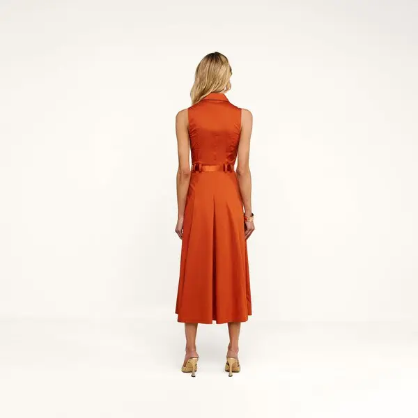 L'Agence Kolton Midi Dress With Belt And Zip Detail - Sienna