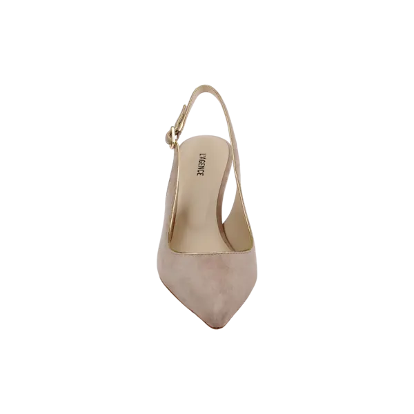 L'Agence Vichy Slingback Pump In Suede - Cappuccino Suede