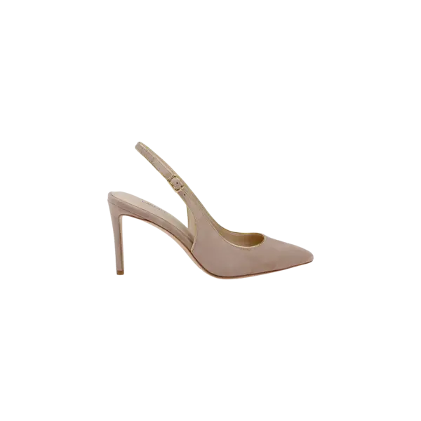 L'Agence Vichy Slingback Pump In Suede - Cappuccino Suede
