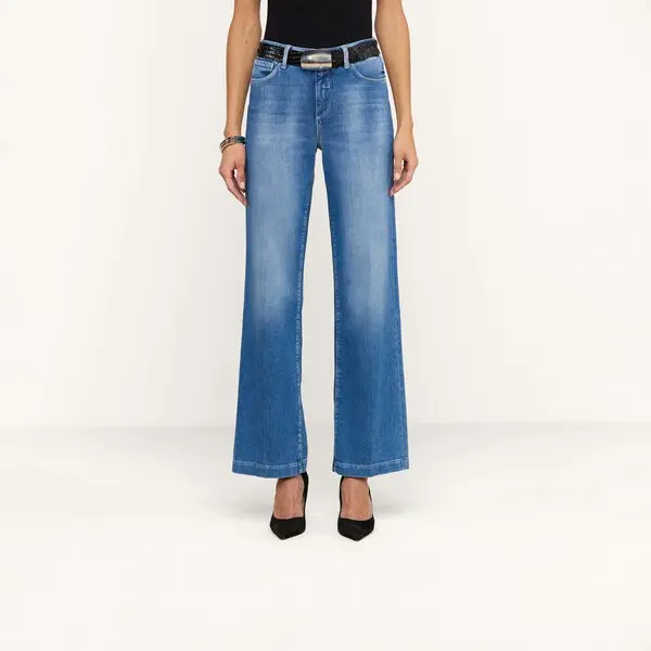 L'Agence Scottie Wide-leg Jean In Indigo - Sullivan