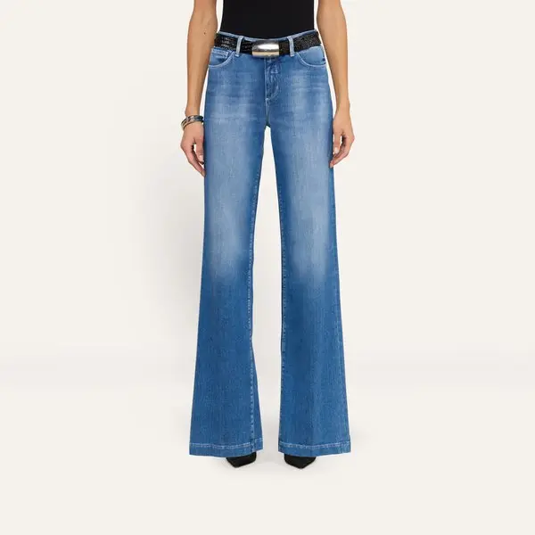L'Agence Scottie Wide-leg Jean In Indigo - Sullivan