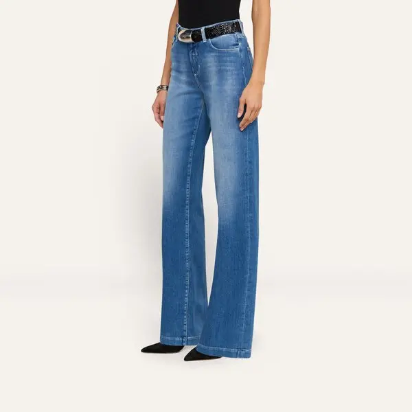L'AGENCE Scottie Wide-leg Jean In Indigo