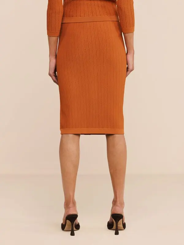 L'Agence Melania Pointelle Knit Skirt