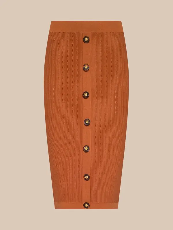 L'Agence Melania Pointelle Knit Skirt
