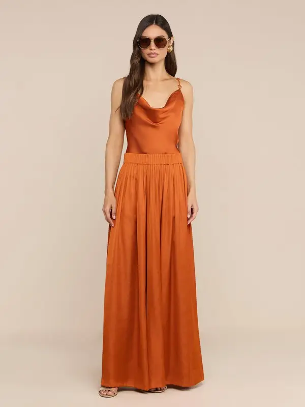 L'Agence Haylo Wide Leg Satin Pants