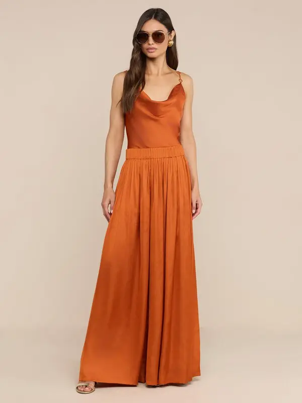 L'Agence Haylo Wide Leg Satin Pants