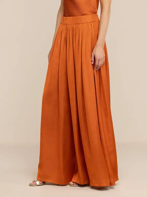 L'Agence Haylo Wide Leg Satin Pants