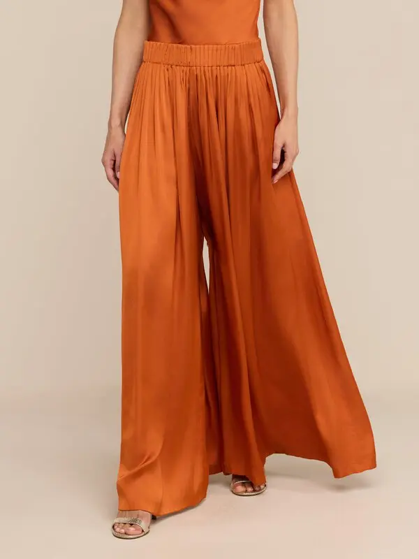 L'Agence Haylo Wide Leg Satin Pants