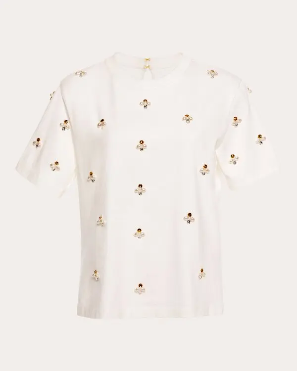 Agua Bendita Sama Paraíso Embroidered Cotton T-shirt - Multicolor