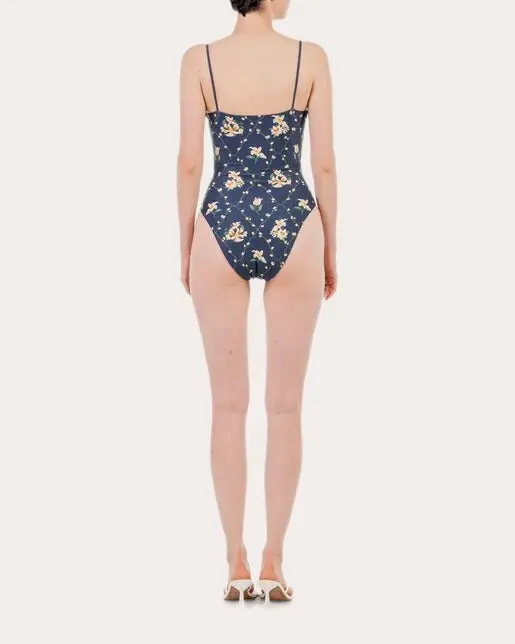 Agua Bendita Bano Promesa Ruffle Bustier One-piece Elastane/polyester/polyamide
