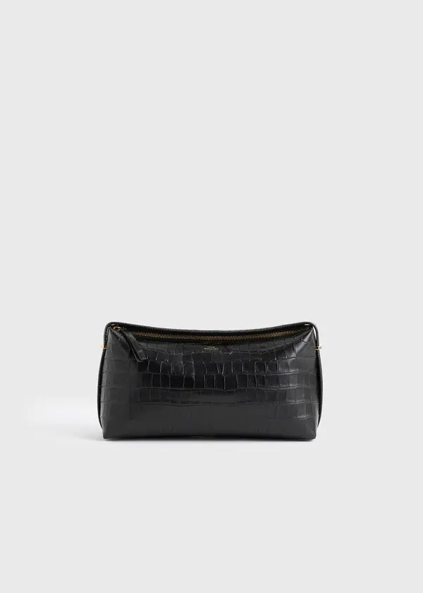 TOTEME Belted Croco-embossed Clutch - Black
