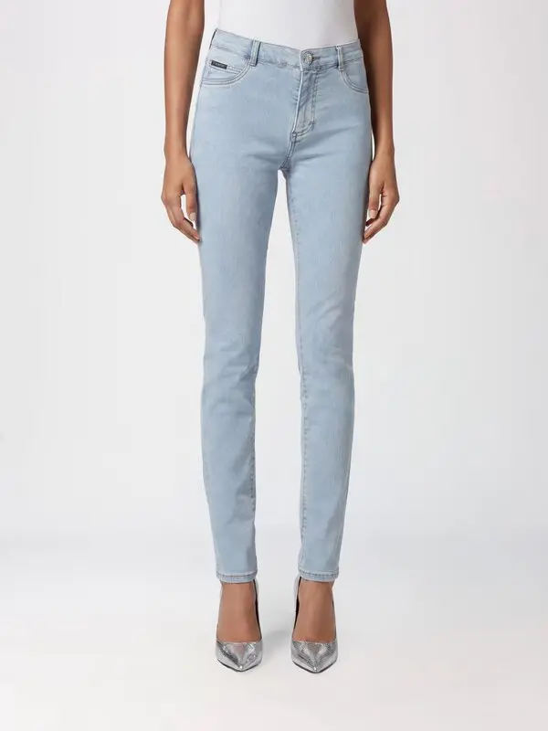 Philipp Plein High-waisted Skinny Stretch Jeans - Sky