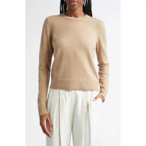 Vince Classic Crewneck Cashmere Sweater - Camel