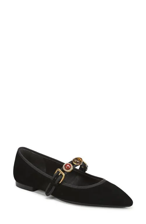Veronica Beard Selene Charms Pointed Toe Flat - Black