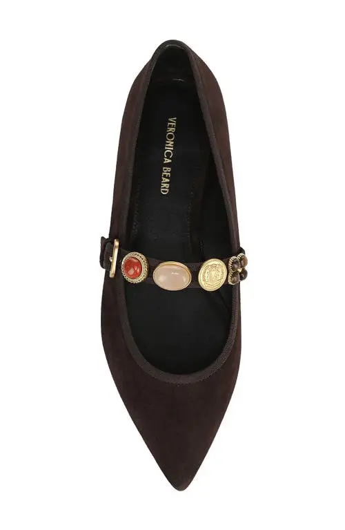 Veronica Beard Selene Charms Pointed Toe Flat - Espresso