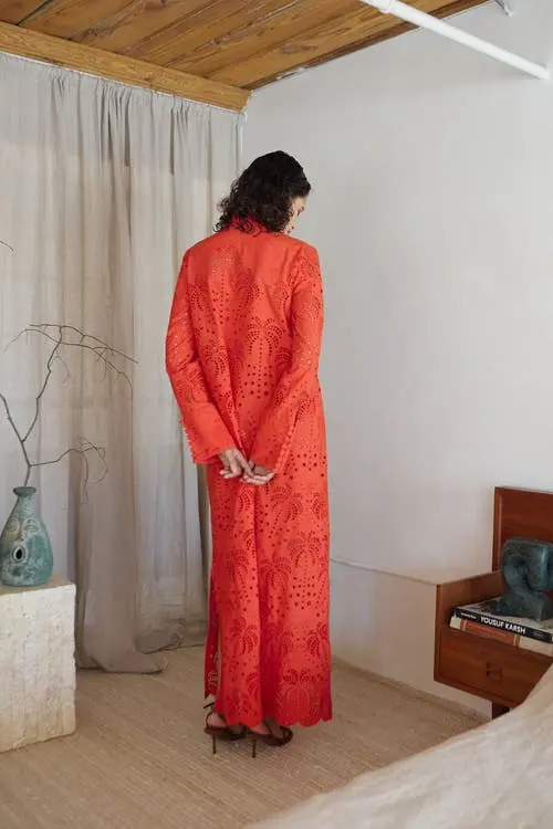 VASILIKI Zahra Cotton Maxi Shirt Dress