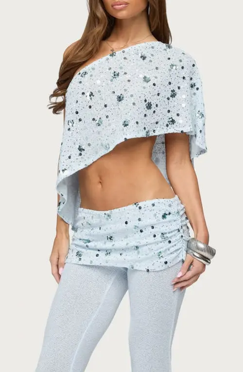 EDIKTED Zephyra Sequin One-shoulder Top