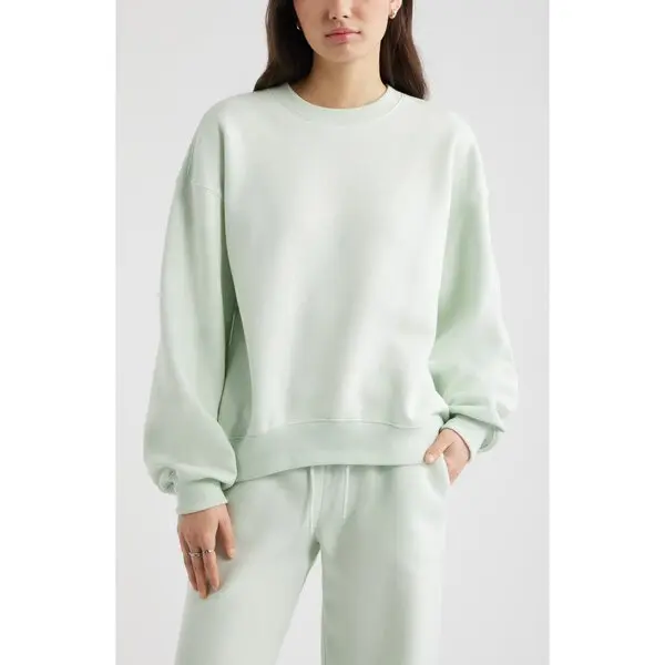 Bp. Relaxed Cotton Blend Sweatshirt - Green Cloud