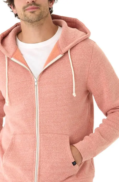 THREADS 4 THOUGHT Trim Fit Heathered Fleece Zip Hoodie - Firefly