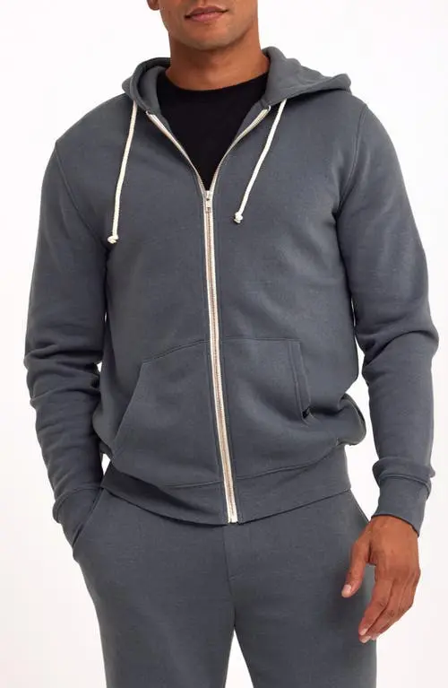 THREADS 4 THOUGHT Trim Fit Heathered Fleece Zip Hoodie - Raindrop