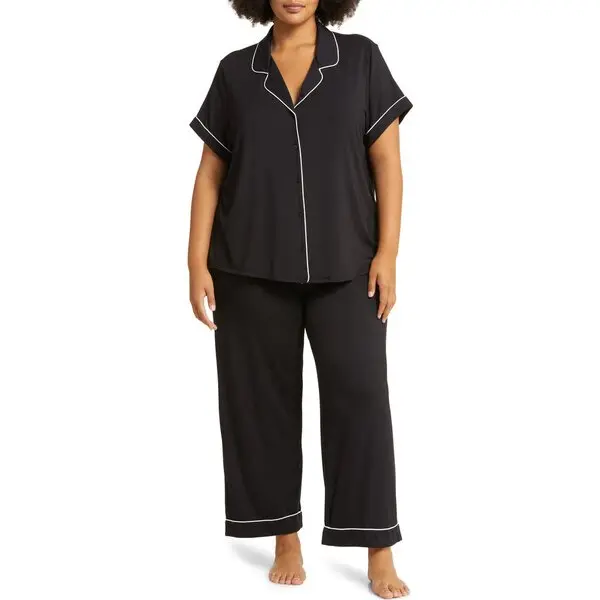 Nordstrom Moonlight Eco Crop Pajamas - Black